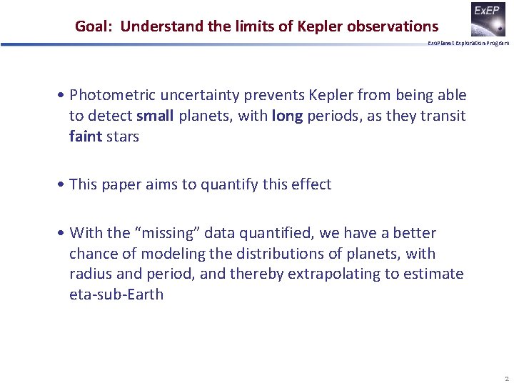 Jet Propulsion Laboratory California Institute of Technology Kepler