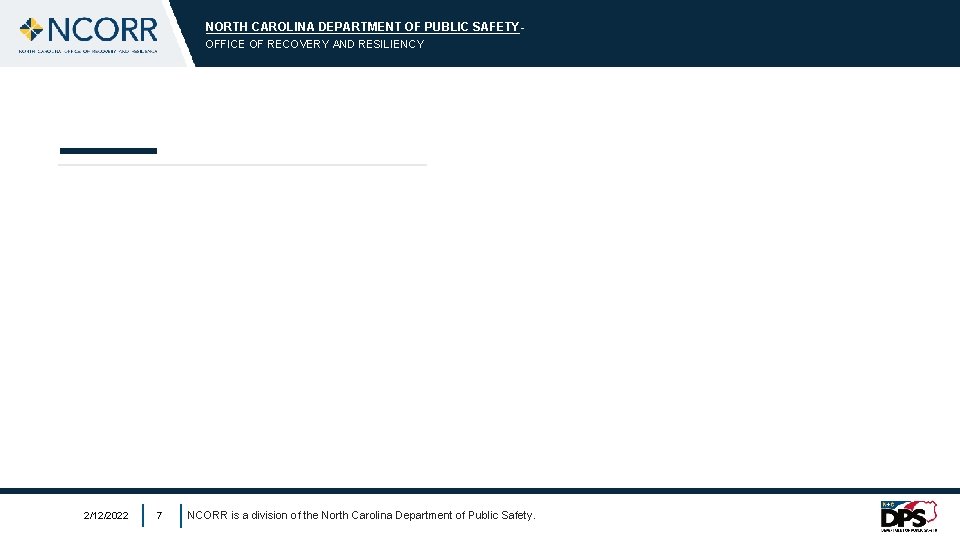 NORTH CAROLINA DEPARTMENT OF PUBLIC SAFETY OFFICE OF