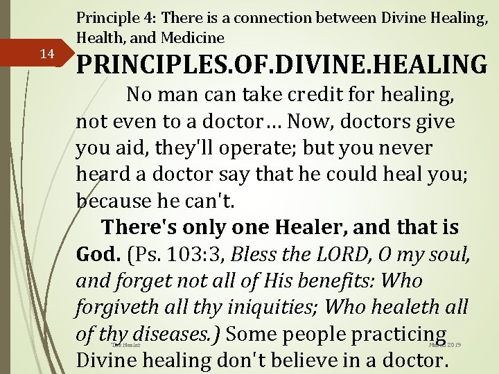 The Healer Ex 15 22 27 Foundational Principles