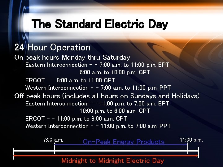 THE ELECTRIC DAY Energy Day Meetings December 1
