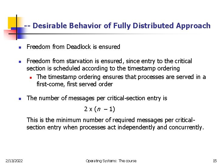 Distributed Operating Systems Issues Chapters 16 and 18