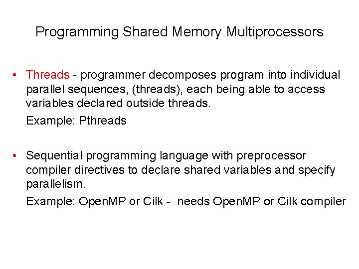 Taxanomy of parallel machines Taxonomy of parallel machines