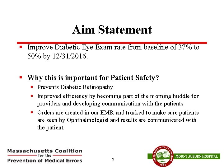 Cambridge Medical Associates Patient Safety Improvement Project Diabetic