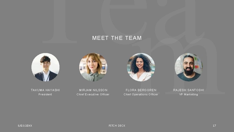 PITCH DECK Mirjam Nilsson ABOUT US At Contoso