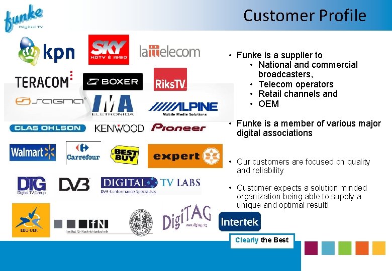 Funke Company Presentation 2010 Clearly the Best Who