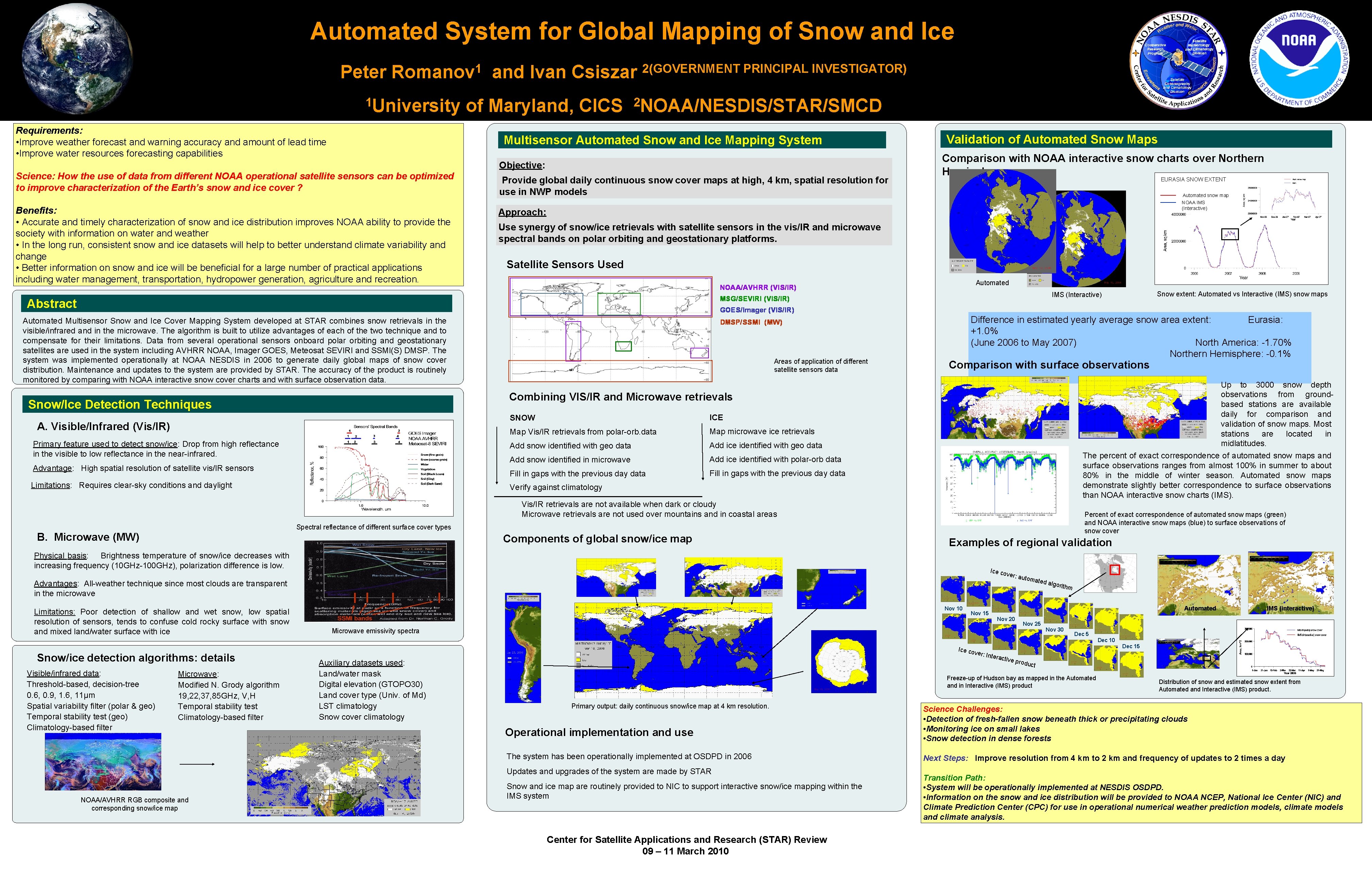 Automated System for Global Mapping of Snow and