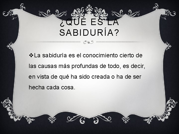 CONTENIDO 1 LA SABIDURA DE LA VIDA HUMANA
