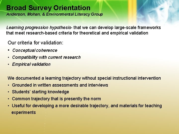 Learning Progressions to Inform the Development of Standards