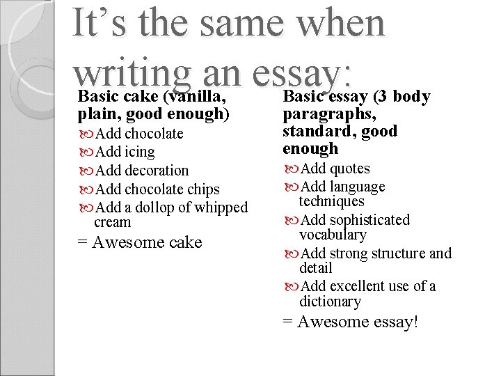 How to bake a cake A foundation recipe