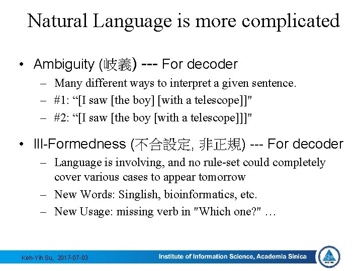 Brief Introduction to NLP Natural Language and Knowledge