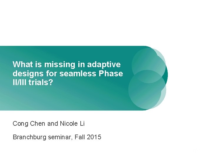 What is missing in adaptive designs for seamless