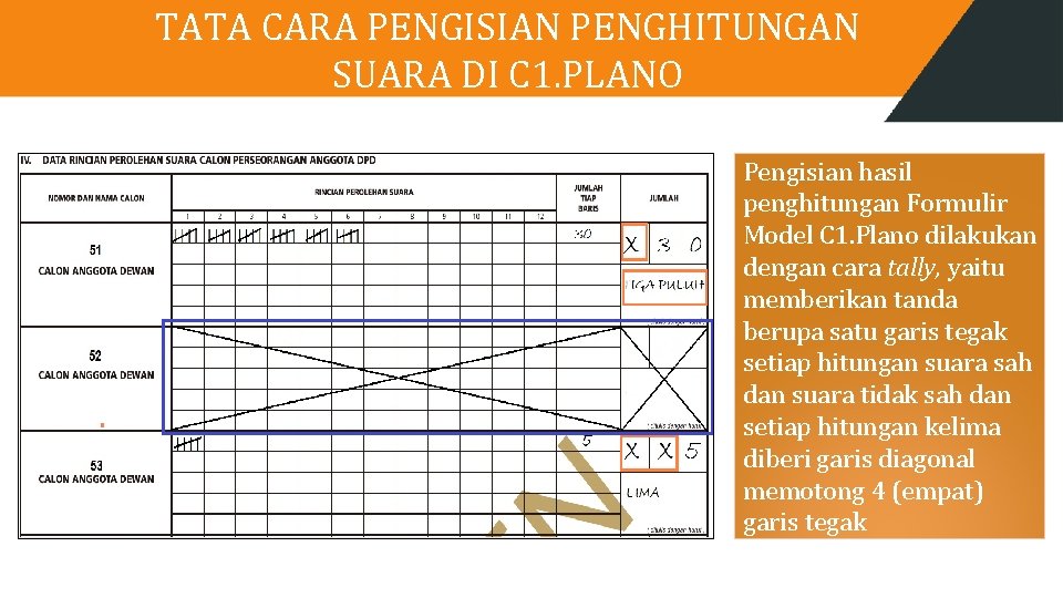 PANDUAN PENGISIAN FORMULIR C 1 DI TEMPAT PEMUNGUTAN