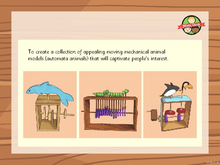 Design and Technology Automata Animals Year One Design