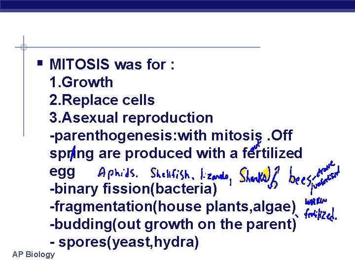 MITOSIS was for 1 Growth 2 Replace cells