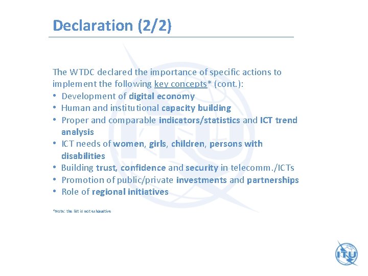 Supported by Outline Declaration Strategic Plan Action Plan