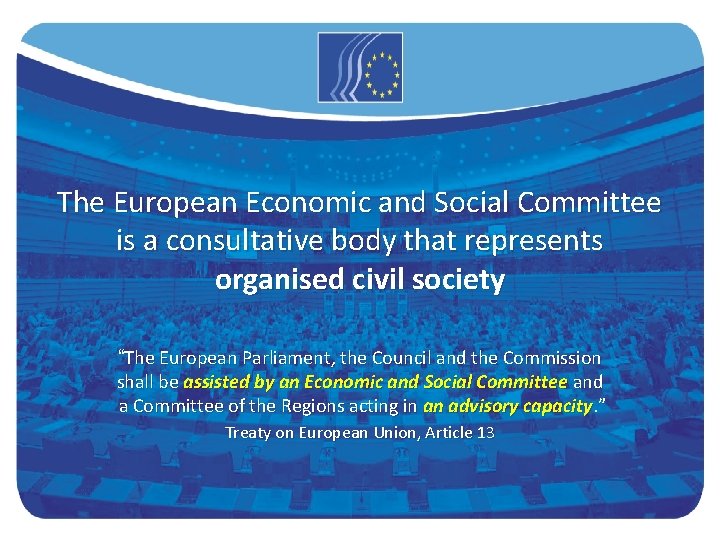 WELCOME at the European Economic and Social Committee