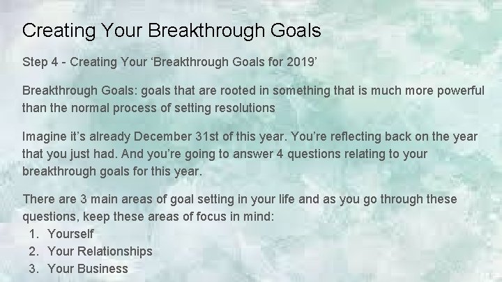 Creating Your Breakthrough Year What Does it Mean