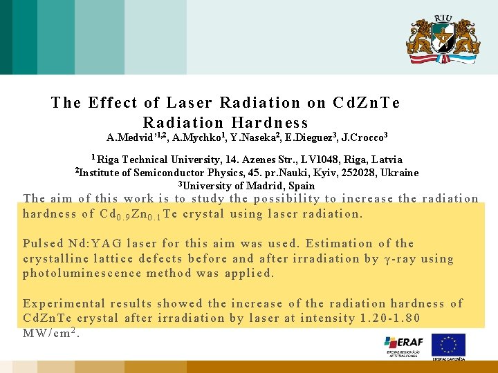 7 The Effect of Laser Radiation on Cd