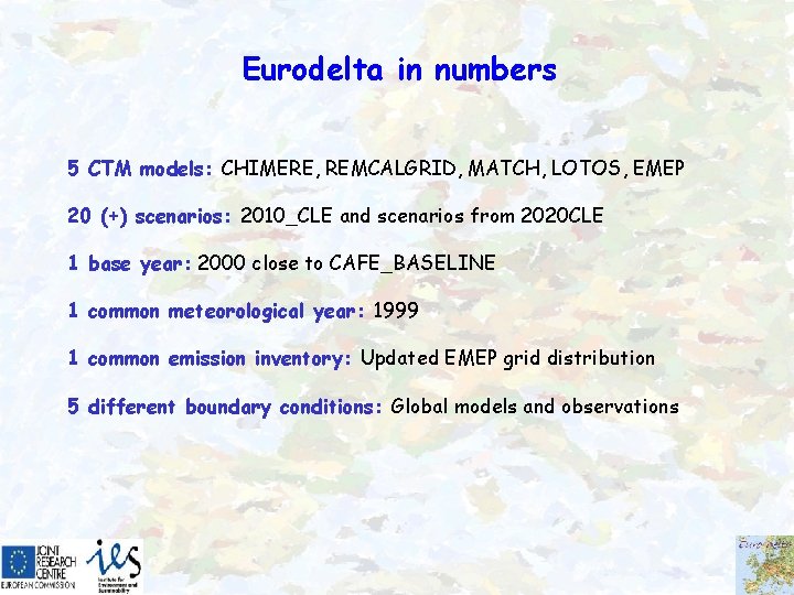 The Euro Delta intercomparison Phase I Variability of