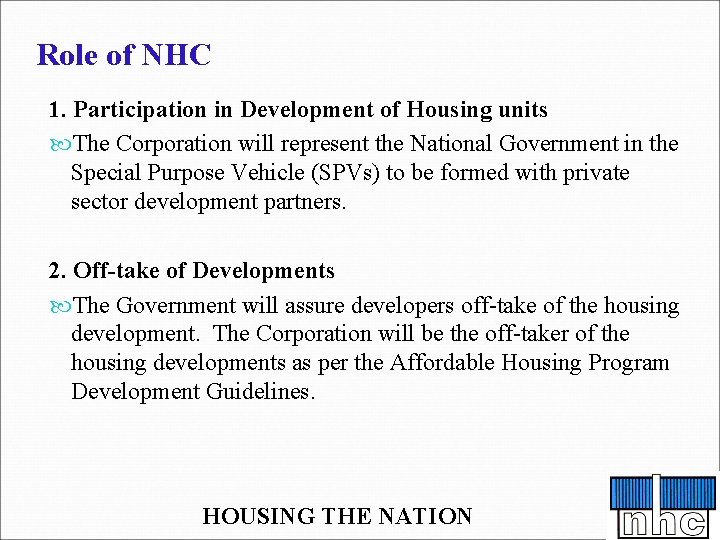 STAFF SENSITIZATION WORKSHOP Theme Understanding the Affordable Housing