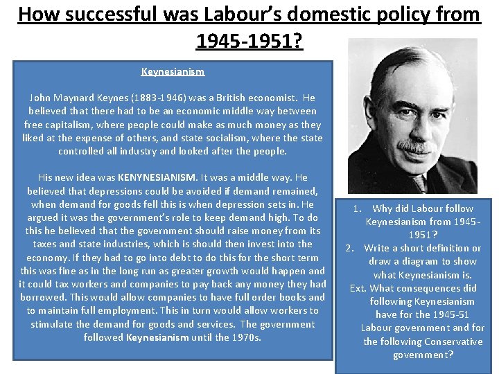 Why did Labour win the 1945 election Answer