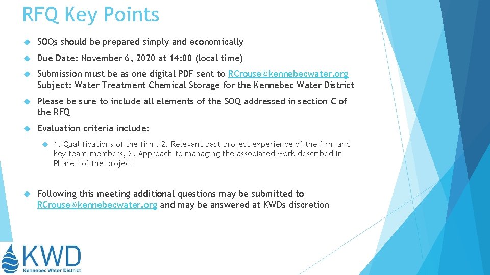 Kennebec Water District Chemical Room Engineering Request for