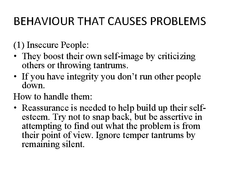 Building a high Performance team Handling Difficult People