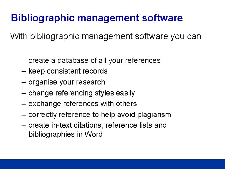 Library Bibliographic Management Pauline Bradford Academic Librarian ...