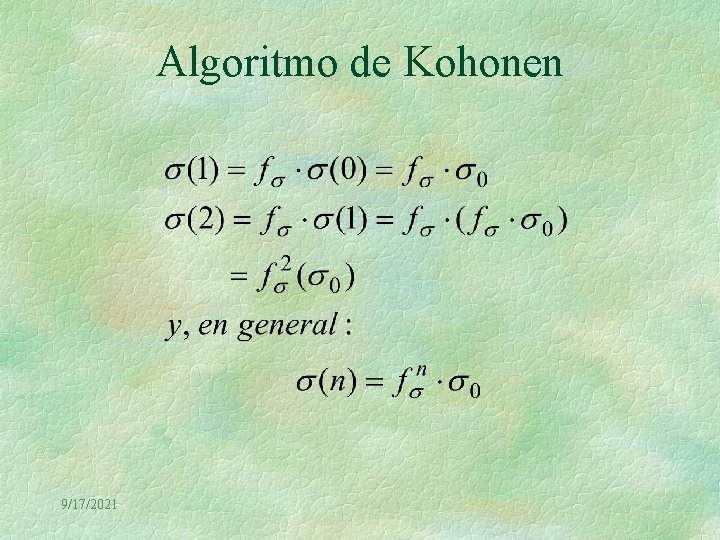 Redes Neuronales de Kohonen Las Redes de Kohonen
