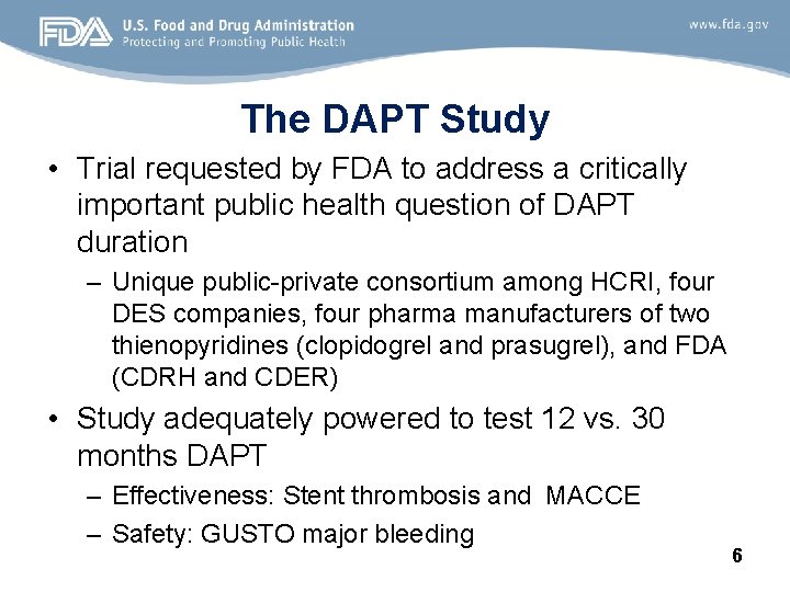 DAPT Labeling for DES An FDA View Andrew