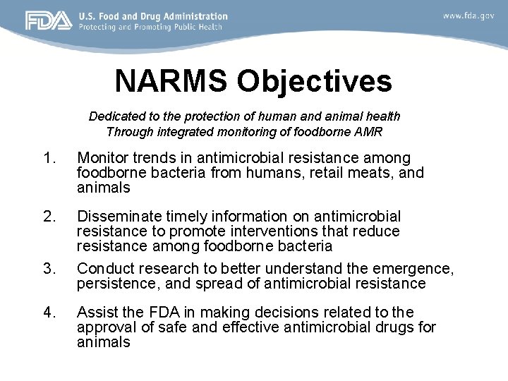 The National Antimicrobial Resistance Monitoring System Patrick Mc
