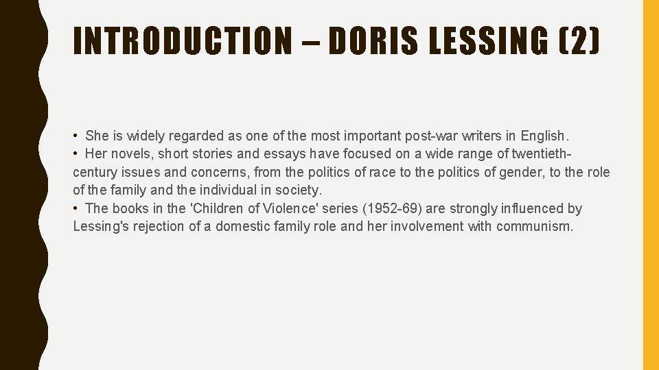 DORIS LESSING THE GRASS IS SINGING INTRODUCTION DORIS