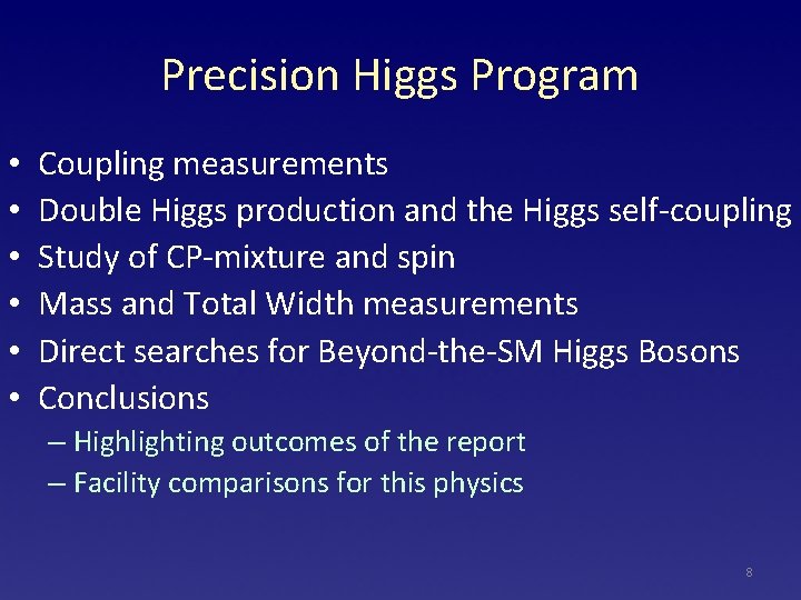 Higgs Working Group Report Conveners Sally Dawson BNL