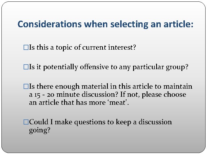Lesson Plan Article Discussion Cafe Melissa Taylor College