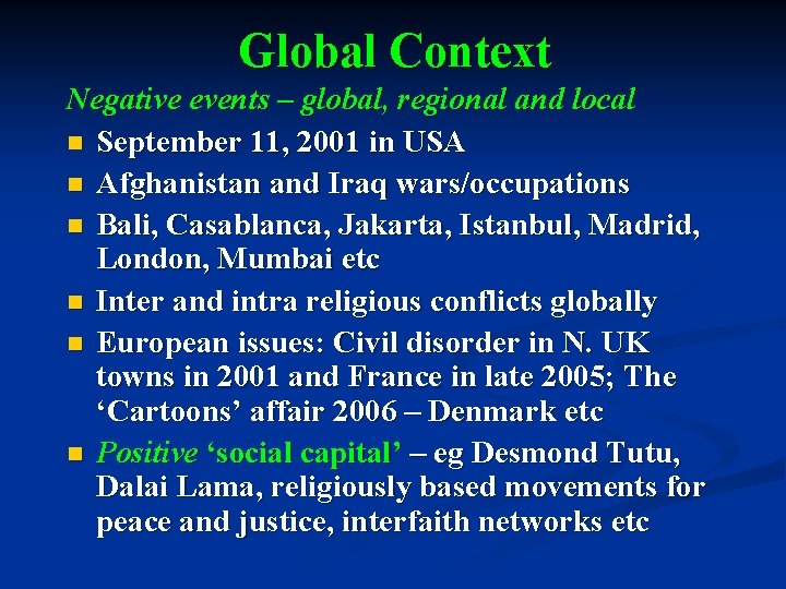 Public Education about Religious Diversity The Context for