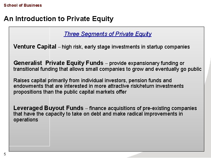 School of Business Palamon Capital Partners Team System