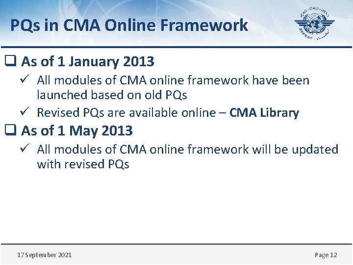 USOAP Continuous Monitoring Approach CMA Workshop Module 3