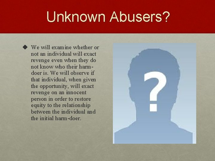 The Psychology of Revenge Kayla Martinez Adriel Boals