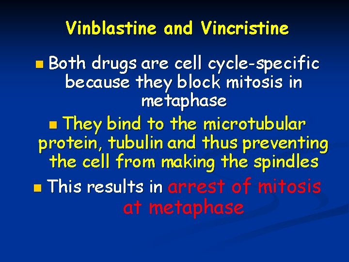 Microtubule inhibitors Microtubules Inhibitors n n These drugs