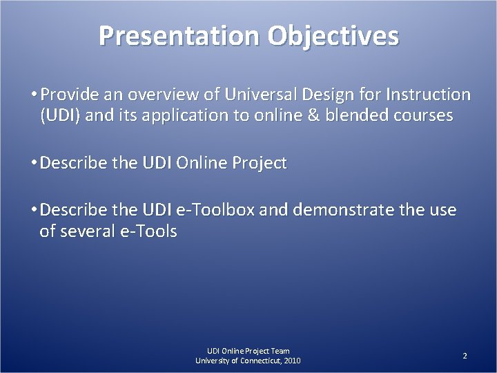 Applying Universal Design for Instruction to Online and