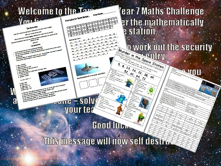 Welcome to the Tameside Year 7 Maths Challenge