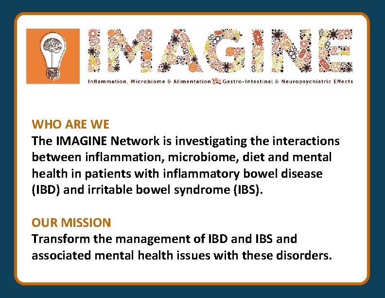 WHO ARE WE The IMAGINE Network is investigating