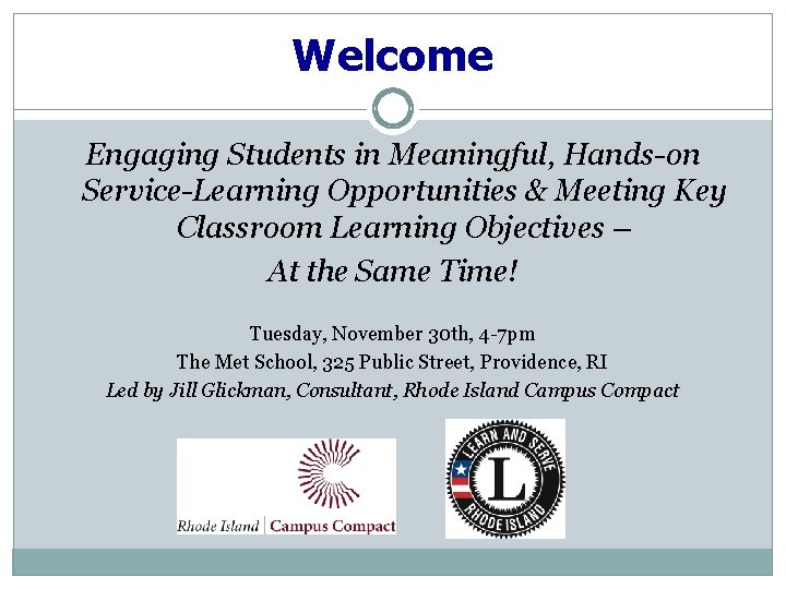Welcome Engaging Students in Meaningful Handson ServiceLearning ...