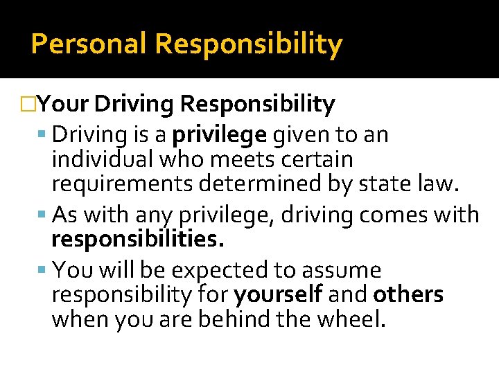 Module 12 Day 16 Personal Responsibility Personal Responsibility