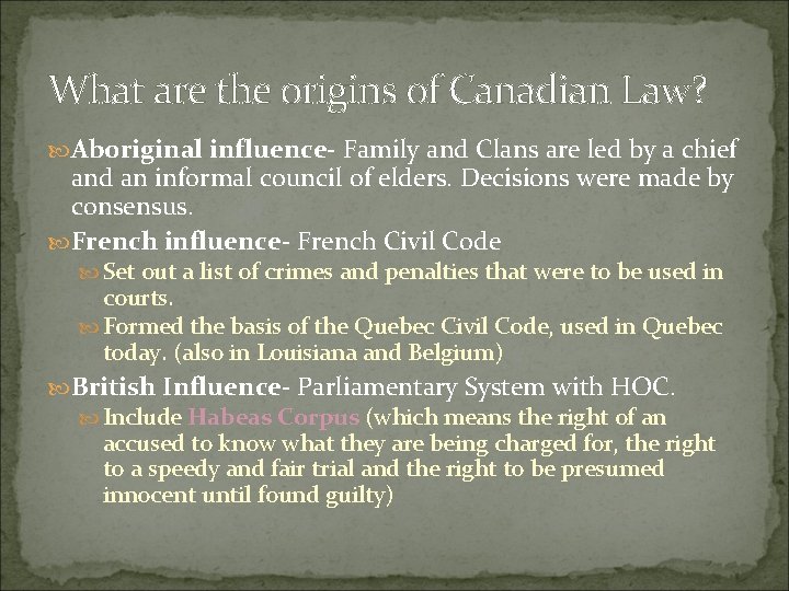 Canadas Legal System Rights vs Responsibilities As a