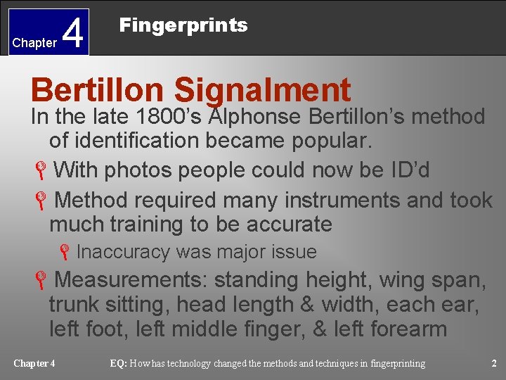 Fingerprints Photos from Kendall Hunt Publishing Content from