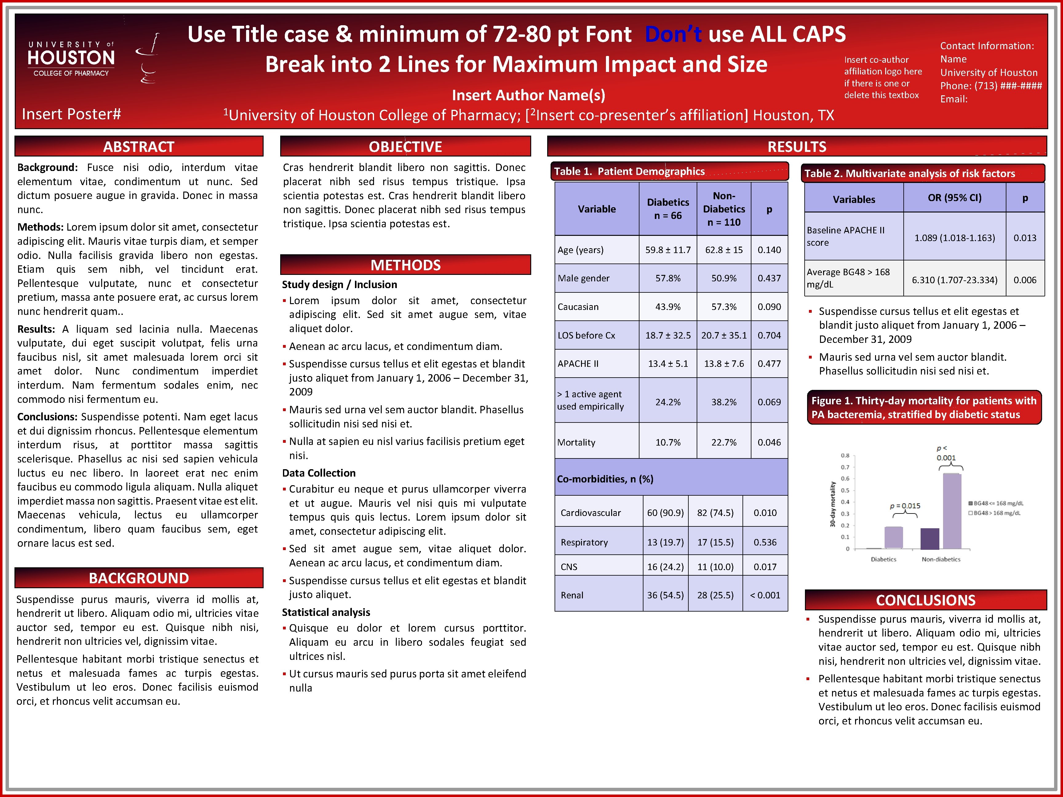 Use Title case minimum of 72 80 pt