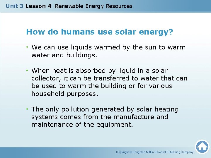 Unit 3 Lesson 4 Renewable Energy Resources Copyright