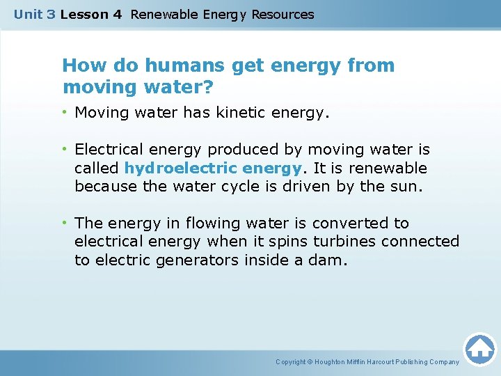 Unit 3 Lesson 4 Renewable Energy Resources Copyright