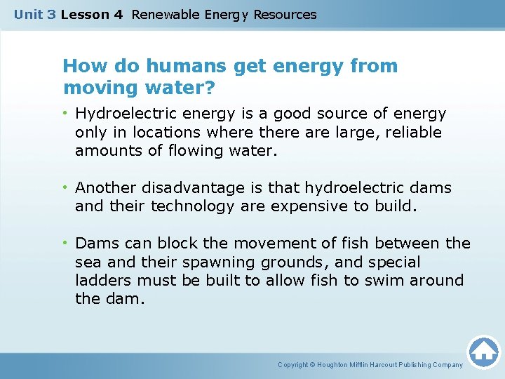 Unit 3 Lesson 4 Renewable Energy Resources Copyright